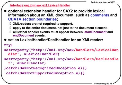 Ppt Introduction To Sax A Standard Interface For Event Based Xml