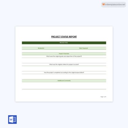 Free Project Status Report Templates
