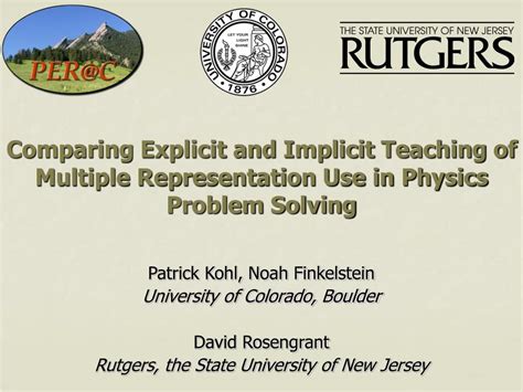 Ppt Comparing Explicit And Implicit Teaching Of Multiple Representation Use In Physics Problem