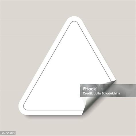 흰색 스티커 모형 빈 라벨 삼각형 종이 엠블럼 와 말린 가장자리 공간을 복사합니다 미리보기 태그 라벨 가격표에 대한 배지 벡터 일러스트 레이 션 0명에 대한 스톡 벡터 아트