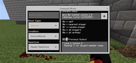 i m trying to make a command block that gives players dyed leather