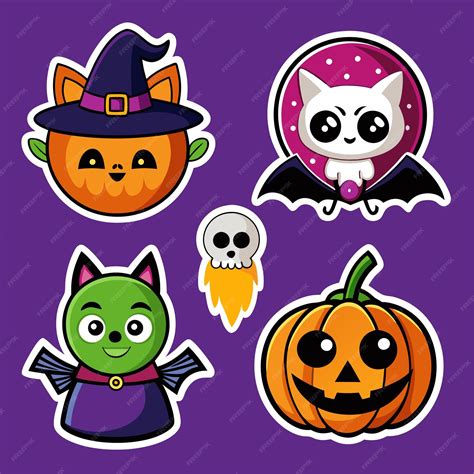 Cute Halloween Cartoon Characters Premium Ai Generated Vector