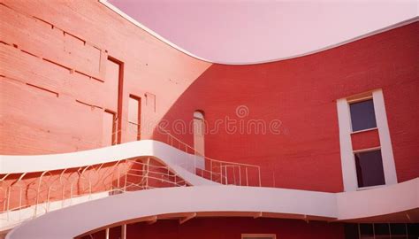 Curved White Architectural Structure With Repeating Patterns And Lines Stock Illustration