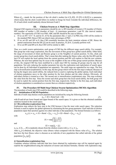 Chicken Swarm As A Multi Step Algorithm For Global Optimization Pdf Birdwatching Hobbies