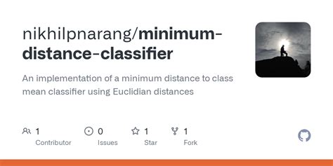 Github Nikhilpnarangminimum Distance Classifier An Implementation