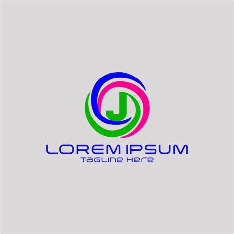 둥근 원형 로고 디자인 벡터가 있는 문자 J 프리미엄 벡터