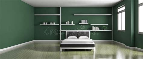 Photorealistic Empty Room Horizontal Anamorphic Display For Background Stock Illustration