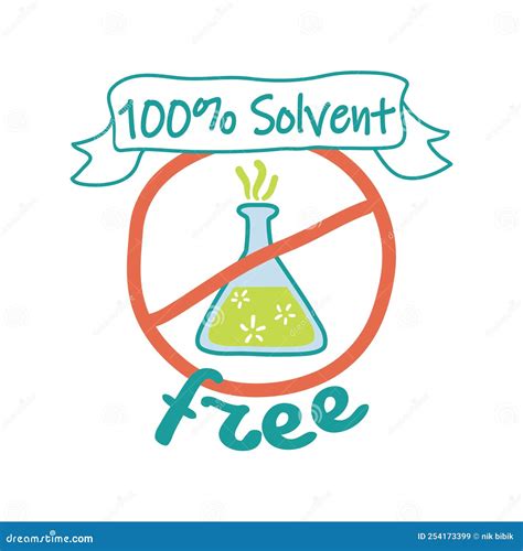 Solvent Free Product Sign Label Vector Stock Illustration
