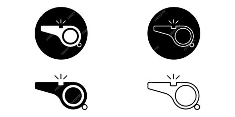 Premium Vector Whistle In Line Style Whistle For Referee Or Trainer Set Of Whistles Icons