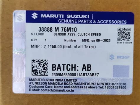 Sensor Assy Clutch Speed 38888m76m10 Maruti Suzuki