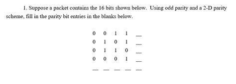 Solved Suppose A Packet Contains The Bits Shown Below Chegg