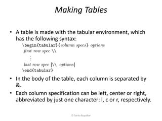 6 Making Tables In LaTex PPTX