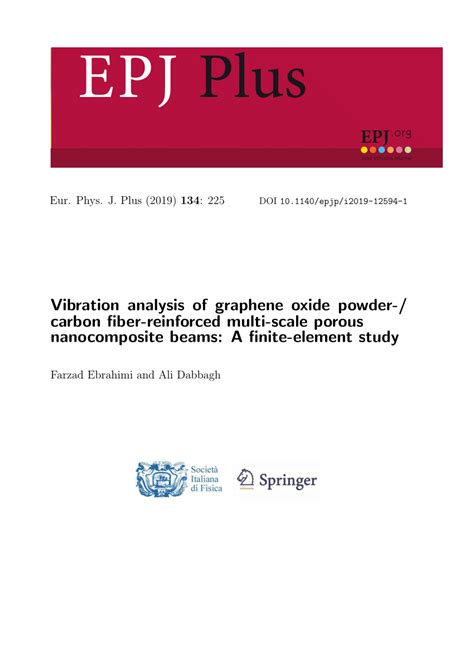 Pdf Vibration Analysis Of Graphene Oxide Powder Carbon Fiber Reinforced Multi Scale Porous