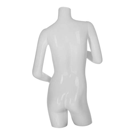 Glossy White Plastic Female 34 Body Torso Mannequin With Removable Arms