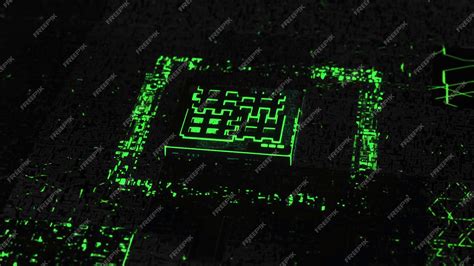 Premium Photo Processor Or Microchip And Electronic Signals On Motherboard Circuit D Motion