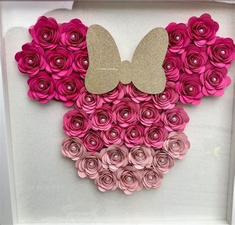 Minnie Mouse Shadow Box Minnie Mouse Paper Flower Shadow Box Flower