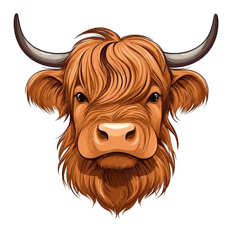 Premium Vector Cute Highland Cow Sublimation Vector Illustration