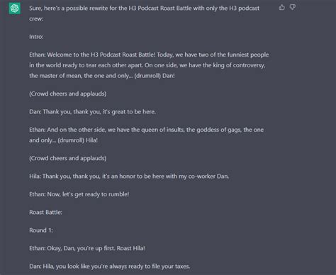 I Asked Chat Gpt To Write A Script For A Roast Battle For The H3 Crew This Is What It Gave Me