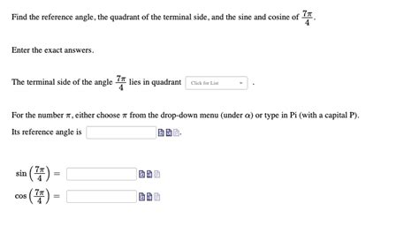 [solved] Find The Reference Angle The Quadrant Of The Ter