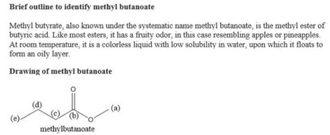 [solved] Compound Methyl Butanoate Provide An Identification Scheme For Course Hero