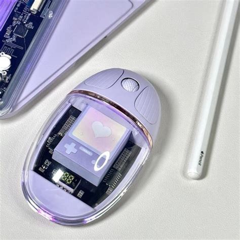 큐티몰 무소음 블루투스 귀여운 하트 투명 아이패드 노트북 Led 무선 마우스 위시버킷