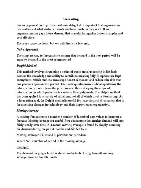 Naïve Approach Forecasting Pdf Forecasting Regression Analysis