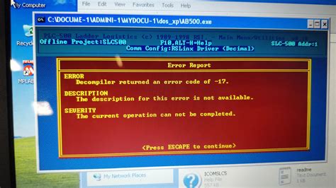 Decompiler Error While Uploading Program Rplc