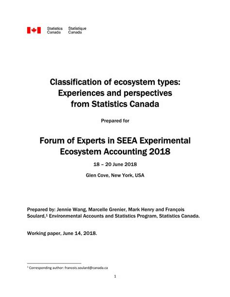 Pdf Classification Of Ecosystem Types Experiences And · 3