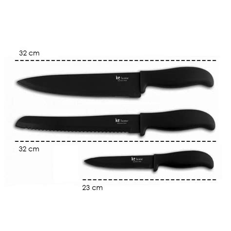Jogo De Facas Cozinha Multiuso Inox Cabo Ergonômico Corte Preciso Color 3 Peças Ke Home Shopee