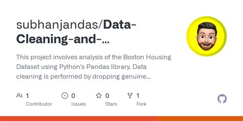Github Subhanjandas Data Cleaning And Preparation Of Boston Housing Dataset Python Pandas