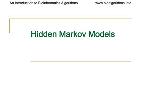 PPT Hidden Markov Models PowerPoint Presentation Free Download ID