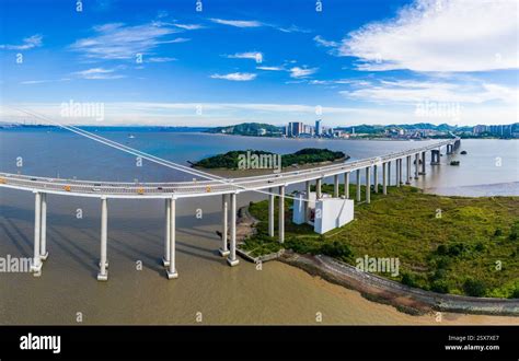 Humen Bridge The Pearl River Estuary Guangdong Province China Stock