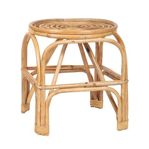 Round Wooden Brown Cane Sitting Stool With Cushion At ₹ 890piece In