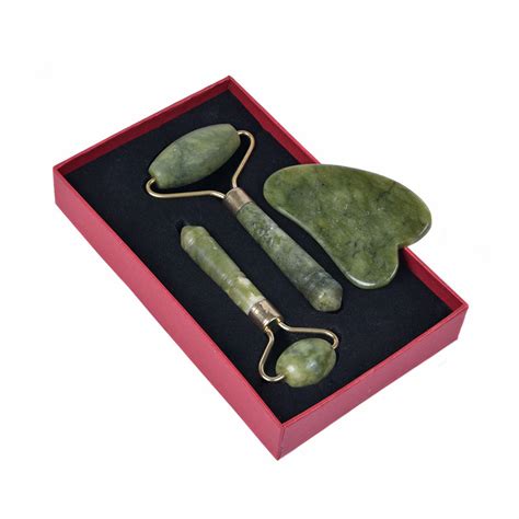 Набор Гуаша и Массажер Нефритовый Валик в Подарочной Коробке GS131 ...