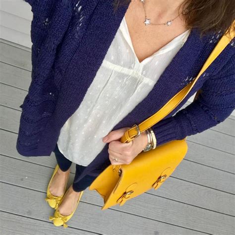 Spring Outfit Navy And Yellow Spring Outfits Spring Outfit Spring