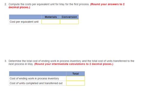 Solved Exercise Equivalent Units And Cost Per Chegg