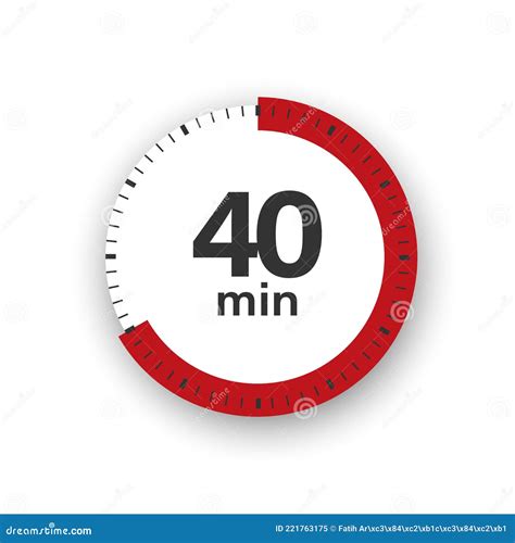 40 Minutes Timer Stopwatch Symbol In Flat Style Editable Isolated Vector Illustration Stock