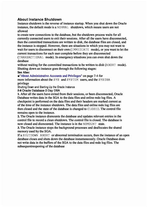 About Instance Shutdown Notatekpl