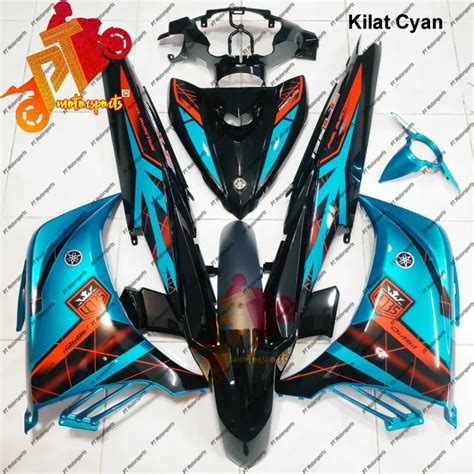 Yamaha Lc 135 Cover Set Black Matt Cyan Cyan Kilat Hijau Exciter Kings 2021 Cyan V2 V3 V4 V5 V6