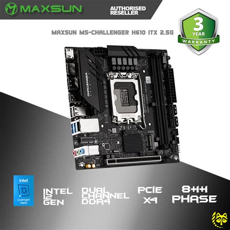 Maxsun Ms Challenger H610 Itx 2 5g Shopee Malaysia