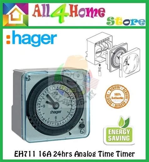 Hager Eh711 16a 24hrs Analog Time Timer Switch Lazada
