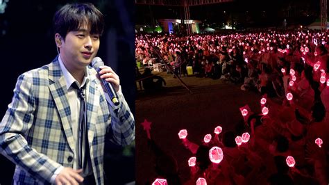 이찬원 굉장히 친한 황윤성 친구의 고향에와서 그의 부모님도 행사장에 공연보러 오셔서 기분이 무척 좋아 콘서트 막콘같은 앵앵콜 분위기를 만들어낸 행사 찬스응원 현장