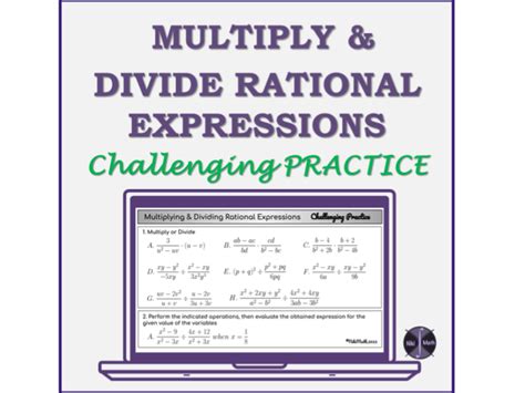 Multiply And Divide Rational Expressions Challenging Practice Hw