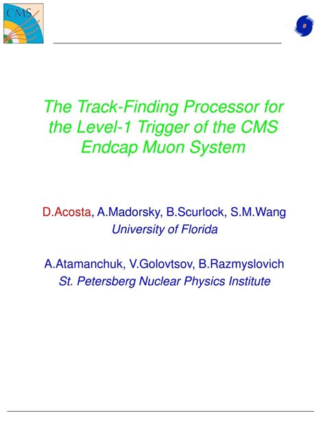 Ppt The Track Finding Processor For The Level 1 Trigger Of The Cms