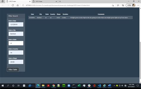 GitHub Fengrujie0721 UFO Sightings Web Using Javscript UFO Sighting