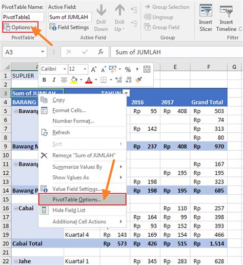 Panduan Menerapkan Number Format Pada Pivottable Excel