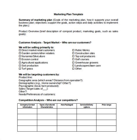 18 Marketing Plan Templates Free Word Pdf Excel Ppt Examples
