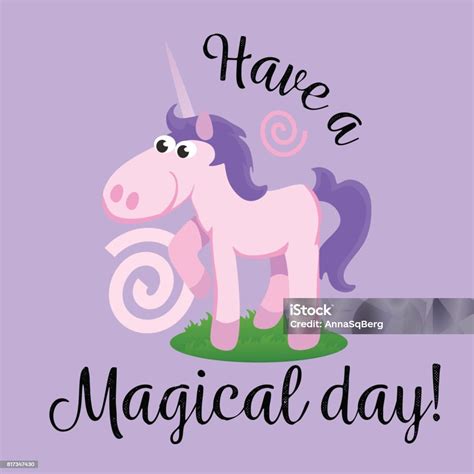 귀여운 유니콘 레인 보우 환상 말 벡터 일러스트 레이 션 인사말 카드 텍스트 서식 배경색에 꿈 신화 창조물에 날개와 뿔 마법의 페가수스 비행 절연 귀여운에 대한 스톡 벡터