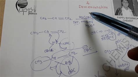 Oxymercuration Demercuration Reaction Organic Name Reaction 87 Pappu Bhowmick Youtube