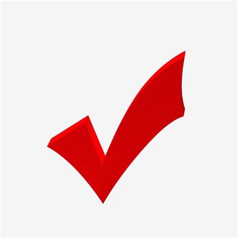 올바른 기호 큰 빨간색 확인 표시 입체 렌더링 확인 표시 체크 일러스트 빨간 클립 아트 심볼을 올바르게 회전 올바른 기호 Png 일러스트 및 이미지 에 대한 무료